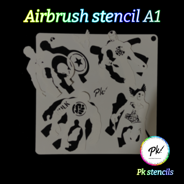 FRISBEE New Airbrush Stencil - Superheroes A1 – Vivid Glitter