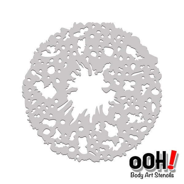 Blood Splatter Sphere Stencil S15 - Ooh! Body Art Stencils – Vivid Glitter