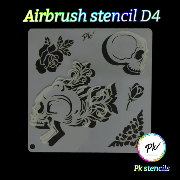 FRISBEE New Airbrush Stencil - Skull Garden D4 – Vivid Glitter