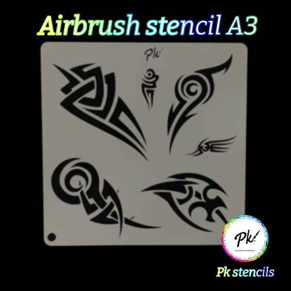 FRISBEE New Airbrush Stencil - Tribal Swirls A3 – Vivid Glitter