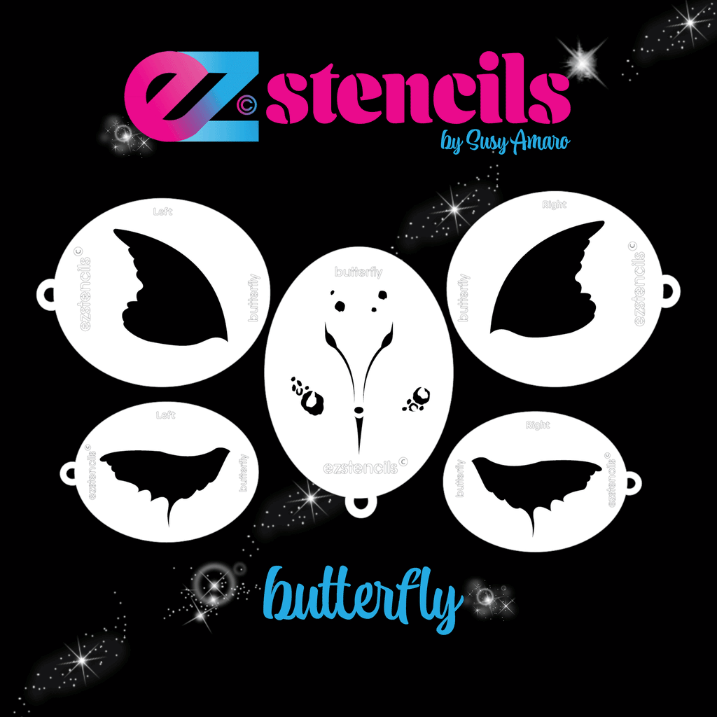 EZ Stencils - Butterfly 9 pc Stencil Set by Susy Amaro – Vivid Glitter